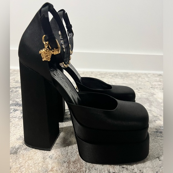 Versace | Shoes | Versace Medusa Satin Platform Pump | Poshmark